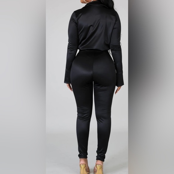 Pants & Jumpsuits | 2 Piece Satin Bodysuit Set | Poshmark